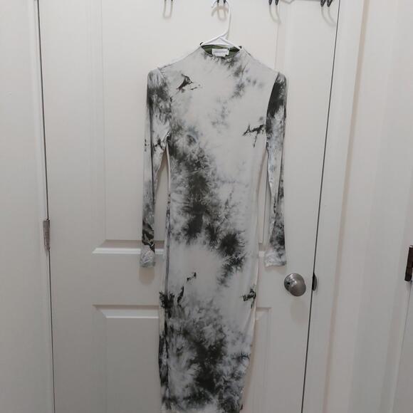 Dresses | New Lovers And Friends Ivanna Midi Dress Green Tie Dye Mock ...